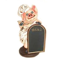 Pig Menu Chef Statue